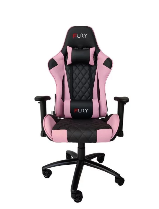 Cadeira Gamer Fury XT, Braço Ajust, Reclin. 180° - Rosa