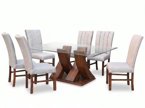 Mesa 6 sillas Italia con silla Rusia - muebles Lovi