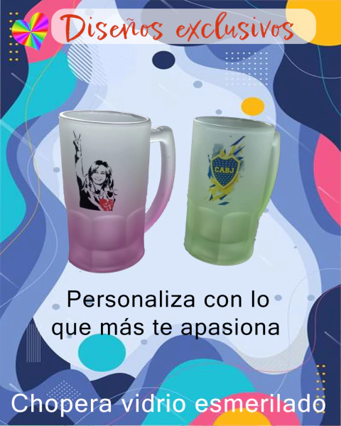 Choperas vidrio esmerilado - DiseñArte PIlar
